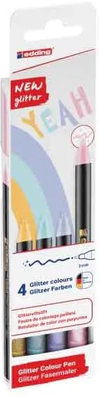 FLOMASTERI E-1200 1-3MM GLITTER , SET 1/4 PASTELNE BOJE EDDING SORTIRANO