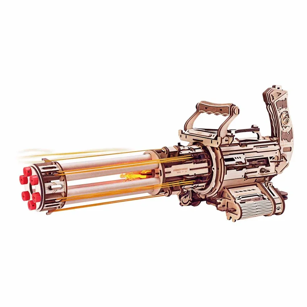3D drvena slagalica - Barrel Machine Gun