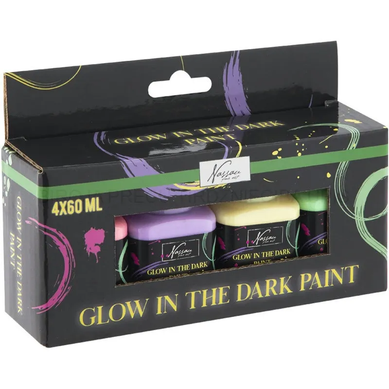 Set akrilnih boja koje svetle u mraku 4 x60 ml