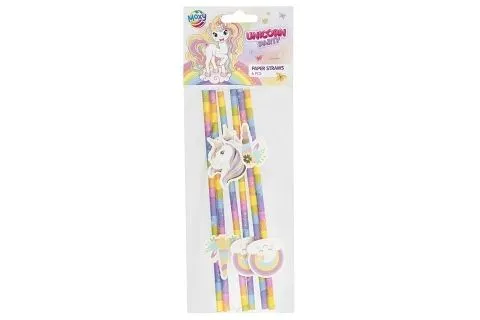 Papirne slamčice 19cm UNICORN 6 kom