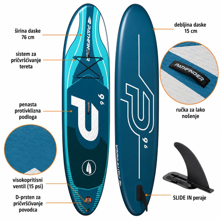 SUP Pathfinder daska na naduvavanje 290x76 cm