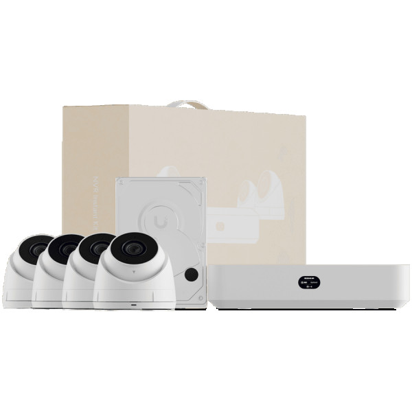 Ubiquiti UniFi UNVR-Instant-KIT-EU Compact Protect NVR Kit, includes (1) UniFi Protect NVR Instant with (4) G5 Turret Ultra cameras and (1)
