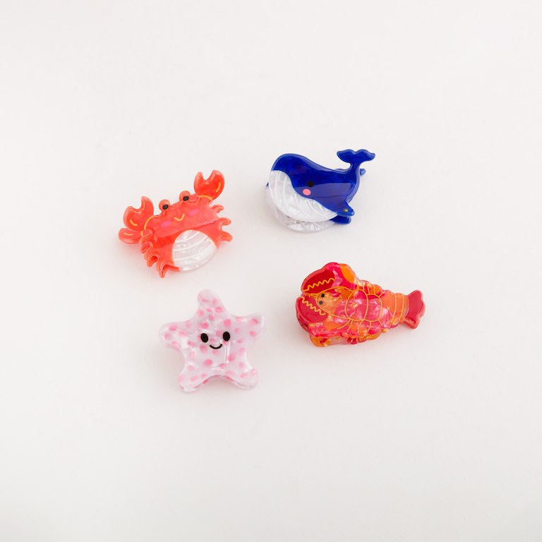 Mini štipaljke za kosu set 4 kom, narandžasta/višebojna (301581)