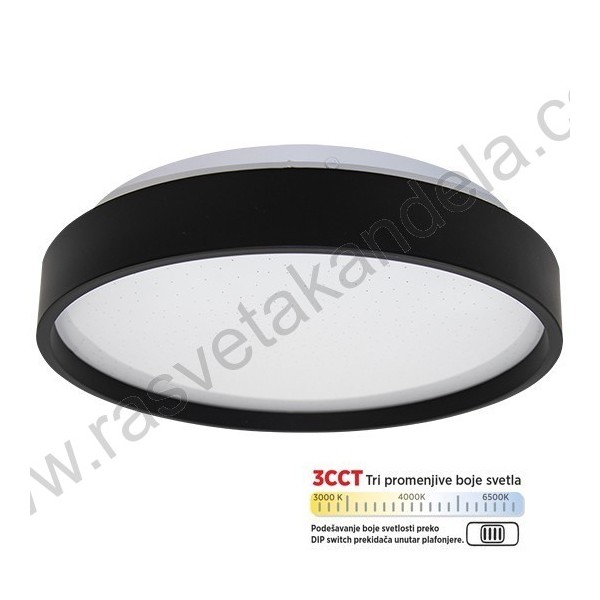 LED plafonjera fi26cm M205540-C 3CCT 15W 3000-6500K crna