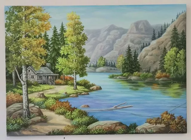 MOTIV SA RIJEKOM - ULJE NA PLATNU
