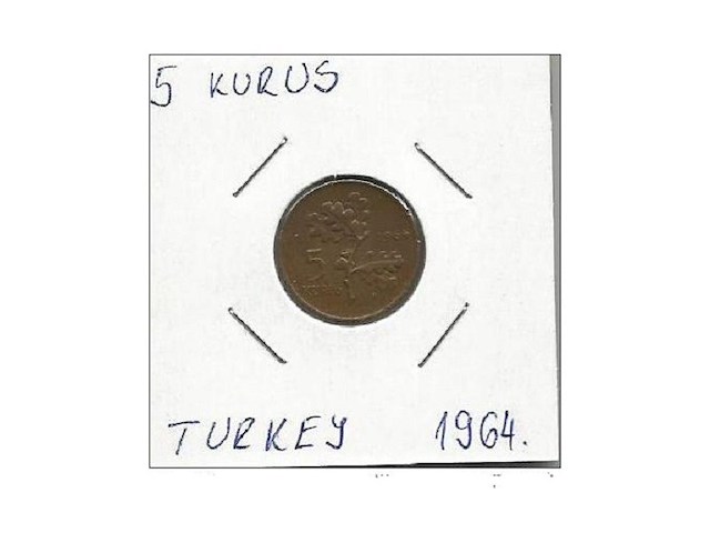 b4 Turkey 5 kurus 1964.