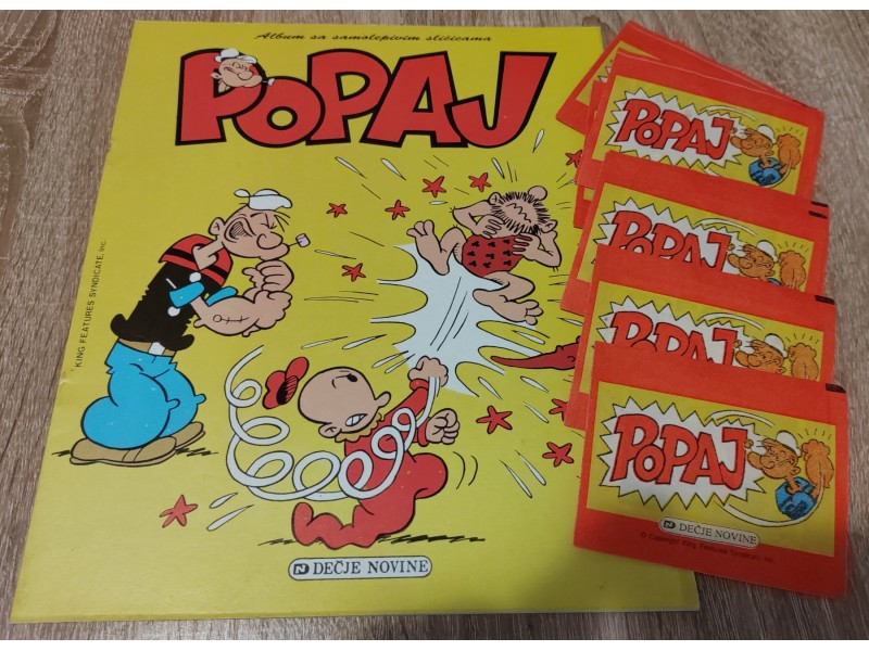 Lot Popaj prazan album i 10 punih kesica RETKO