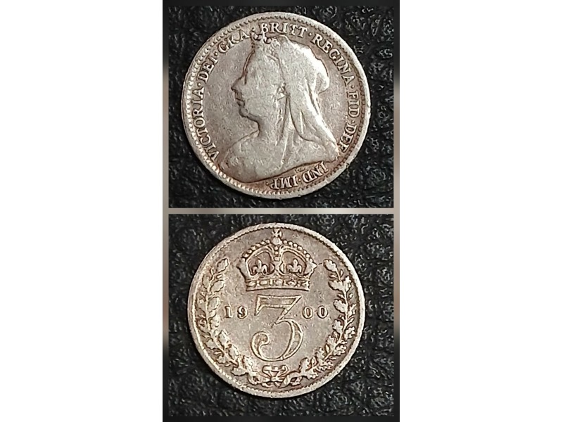 Velika Britanija 3 Pence 1900 – srebro