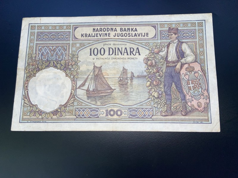 KRALJEVINA JUGOSLAVIJA 100 DINARA.1929.