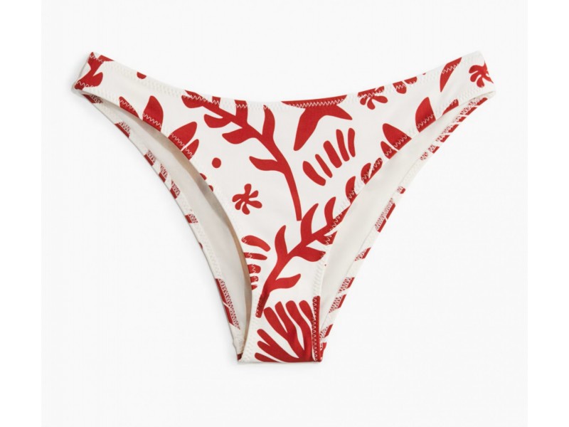 *H&M* NOV DONJI DEO KUPAĆEG U CRVENO - BELOJ BOJI - S