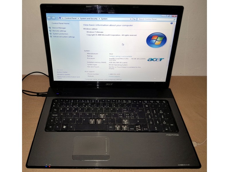 Acer Aspire 7741Z 17.3" Intel i3 HDD 120GB Memorija 4GB