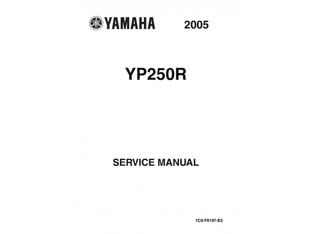 Uputstvo Za Motor `YAMAHA` YP250R Japan