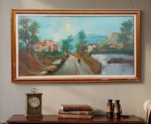 128 x 68 cm, potpisano, uramljeno ulje na platnu