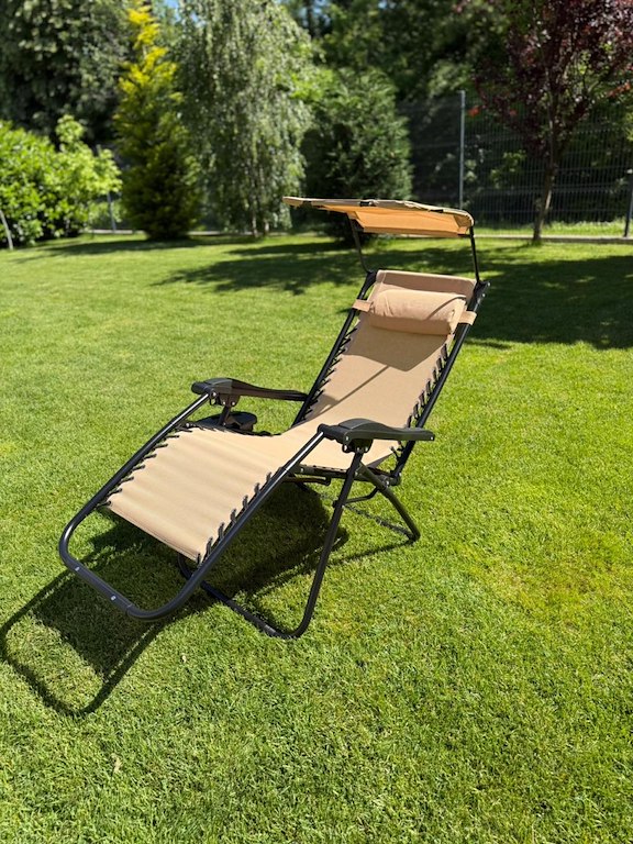 BOLZZ PODESIVA BAŠTENSKA FOTELJA SA TENDOM BIEGE BOLFOTBIEGID: EK000865620