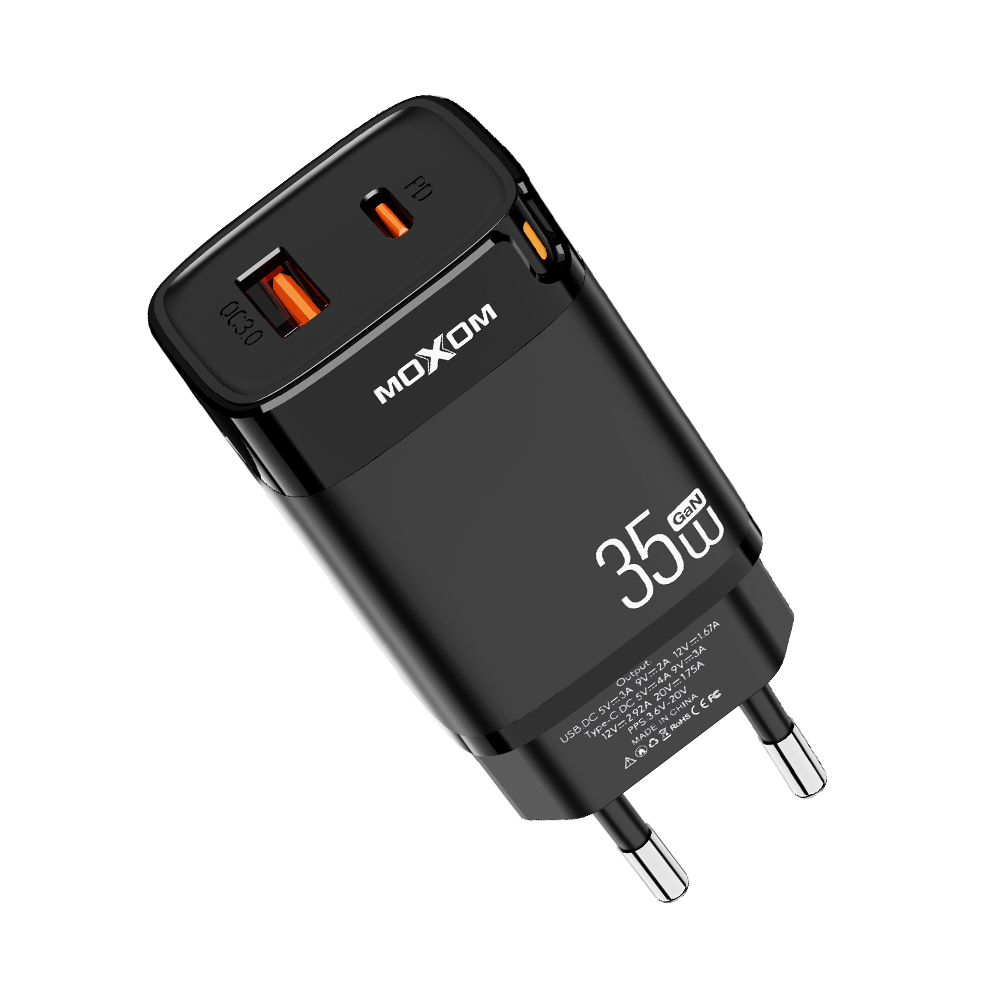 Kuciste punjaca MOXOM MX-HC242 35W PD Type C + USB crno (MS)