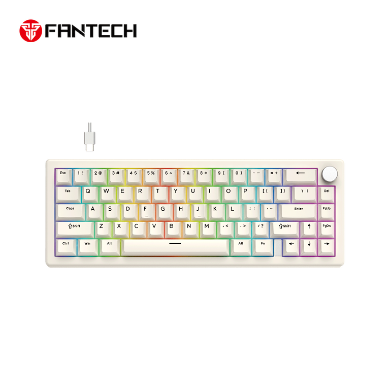Tastatura Mehanicka Gaming Fantech MK614 Atom x66 Retro bez (ice apricot switch)