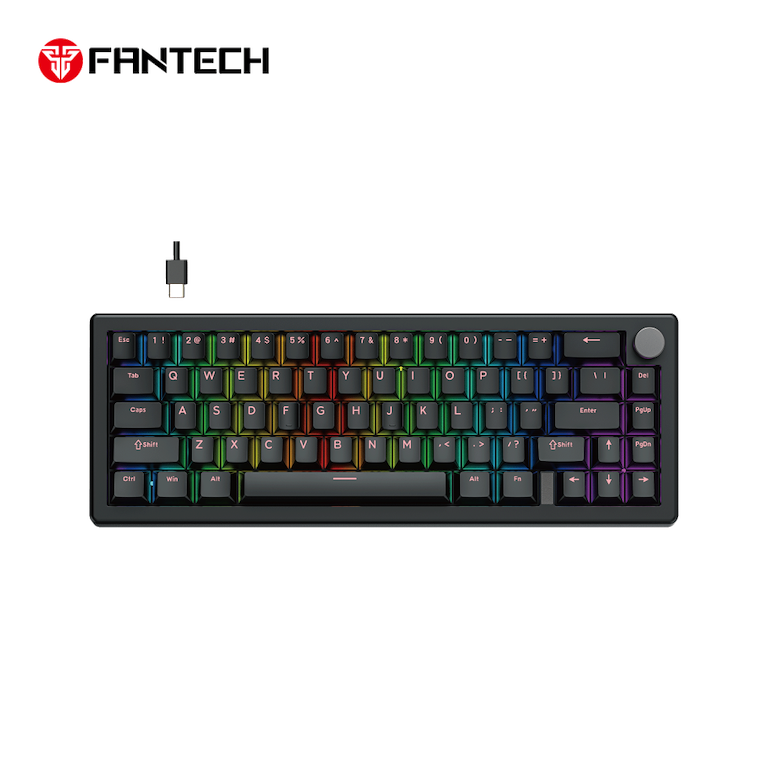 Tastatura Mehanicka Gaming Fantech MK614 Atom x66 Retro crna (ice apricot switch)