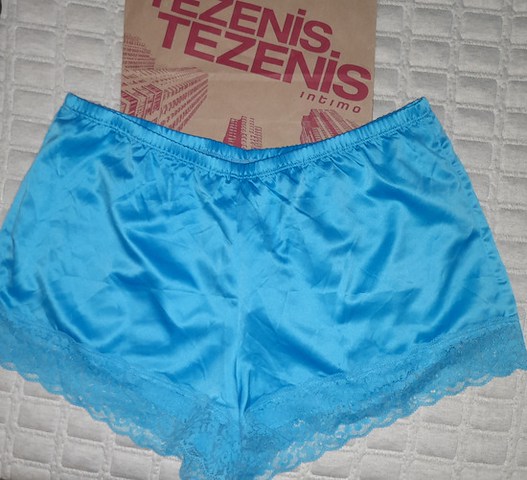 Tezenis plavi šorts saten obod cipka NOVO!%