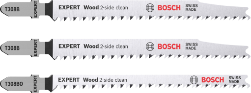Bosch 3-delni komplet EXPERT „Wood 2-side clean“ listova ubodne testere T308B/BO, 2608900559