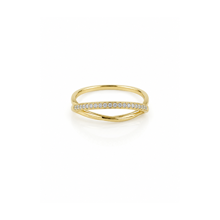 AURÉLIE RING IN 14KT YELLOW GOLD WITH ZIRCONIA