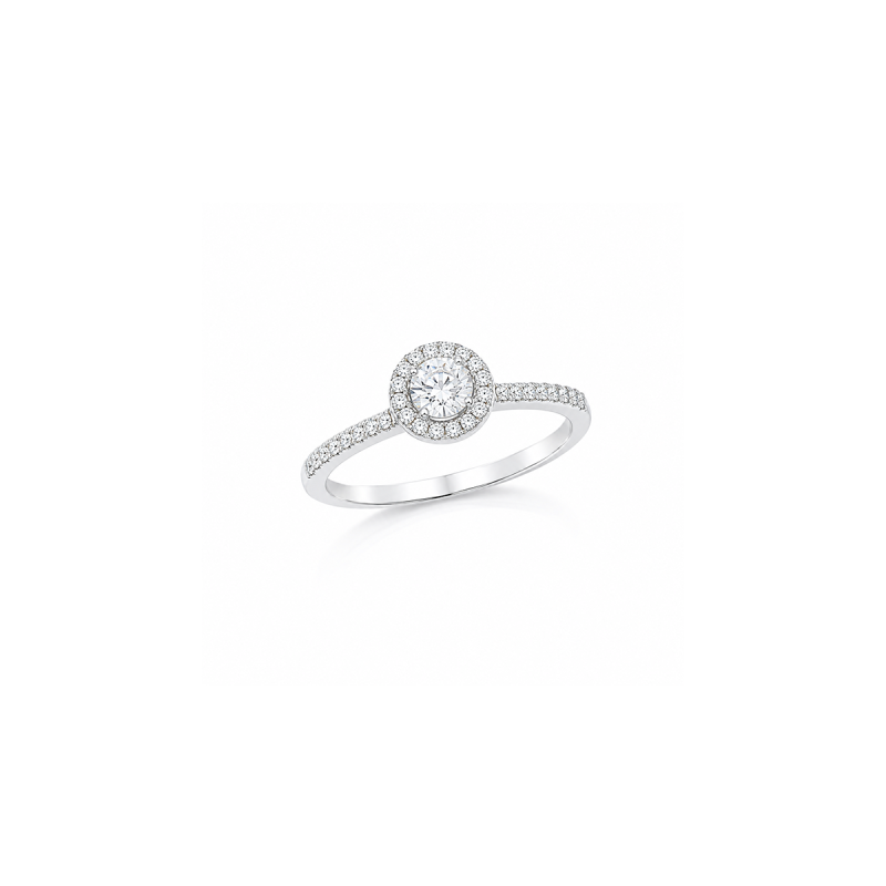 ESTELLE RING IN 14KT WHITE GOLD WITH ZIRCONS