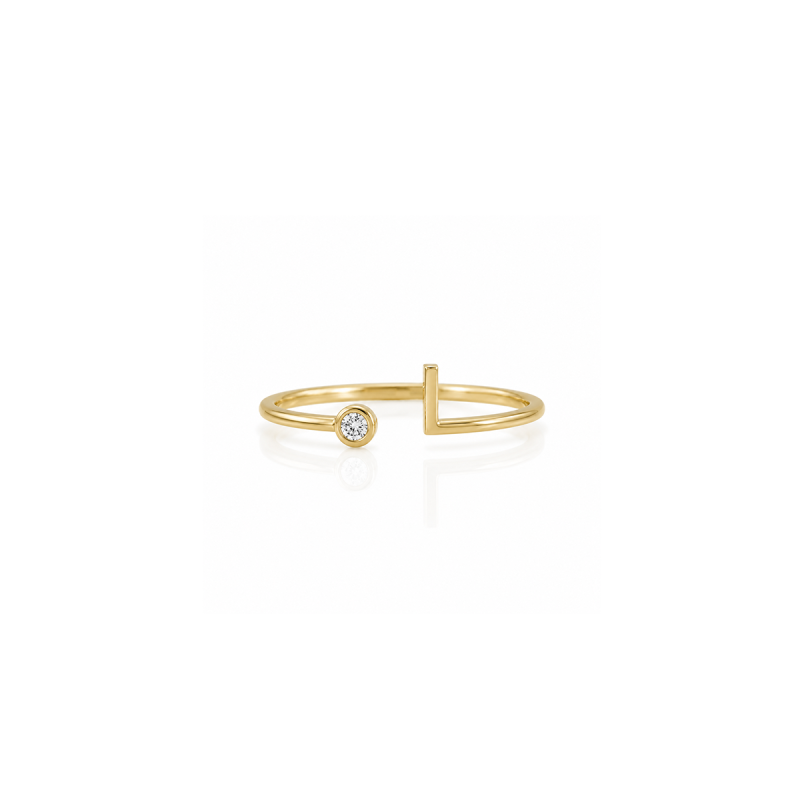 VALERIE RING IN 14KT YELLOW GOLD ZIRCONIA