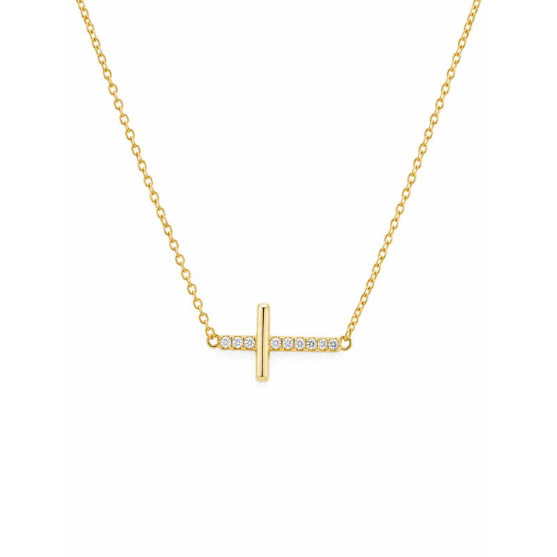 FAITH CROSS NECKLACE IN 14KT GOLD