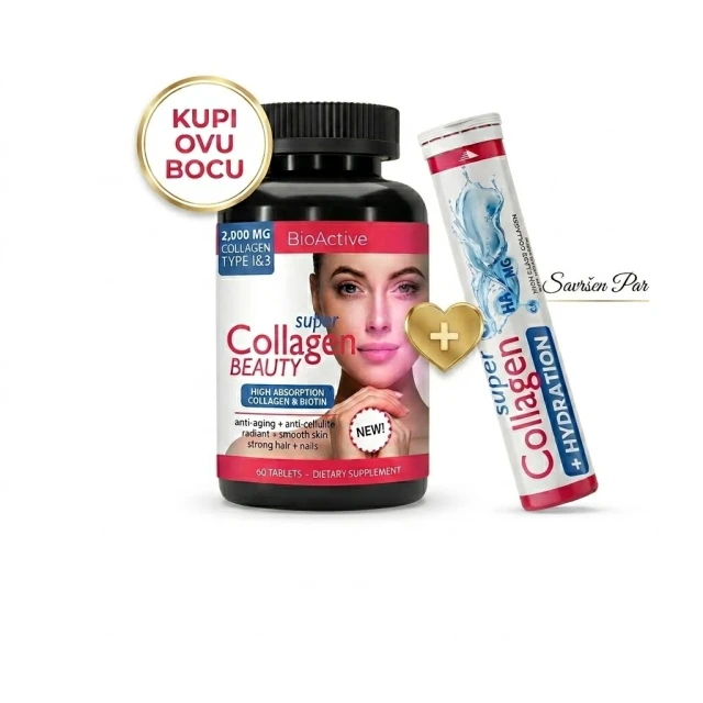Super Collagen Beauty + GRATIS Super Collagen Hydration | 60 tableta + 20 šumećih tableta