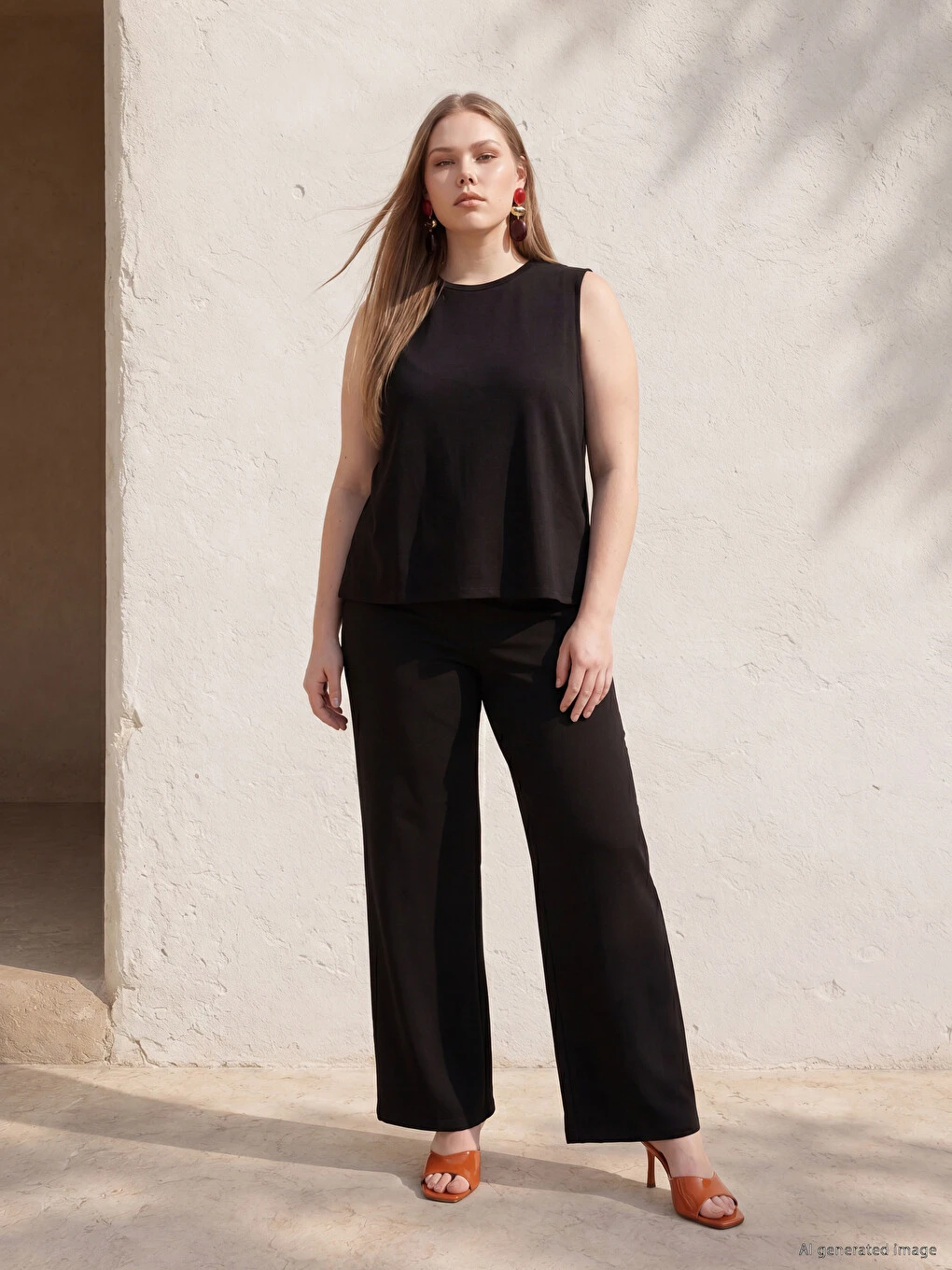 LCWAIKIKI Curve Plus Size Ženski Top Majica Sa Okruglim Izrezom