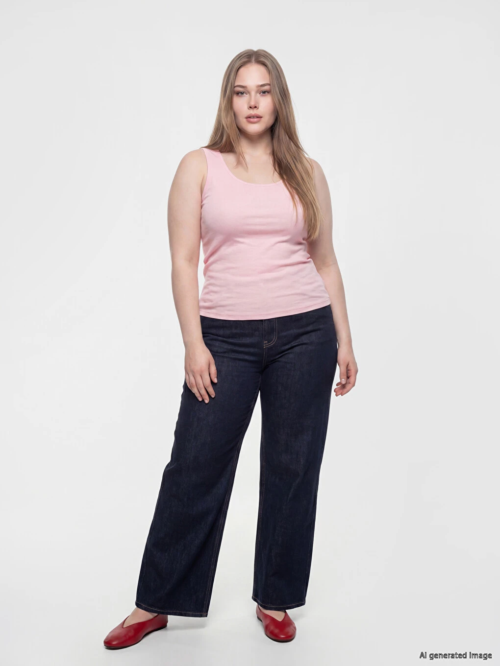 LCWAIKIKI Curve Plus Size U Izrez Ženska Top Majica