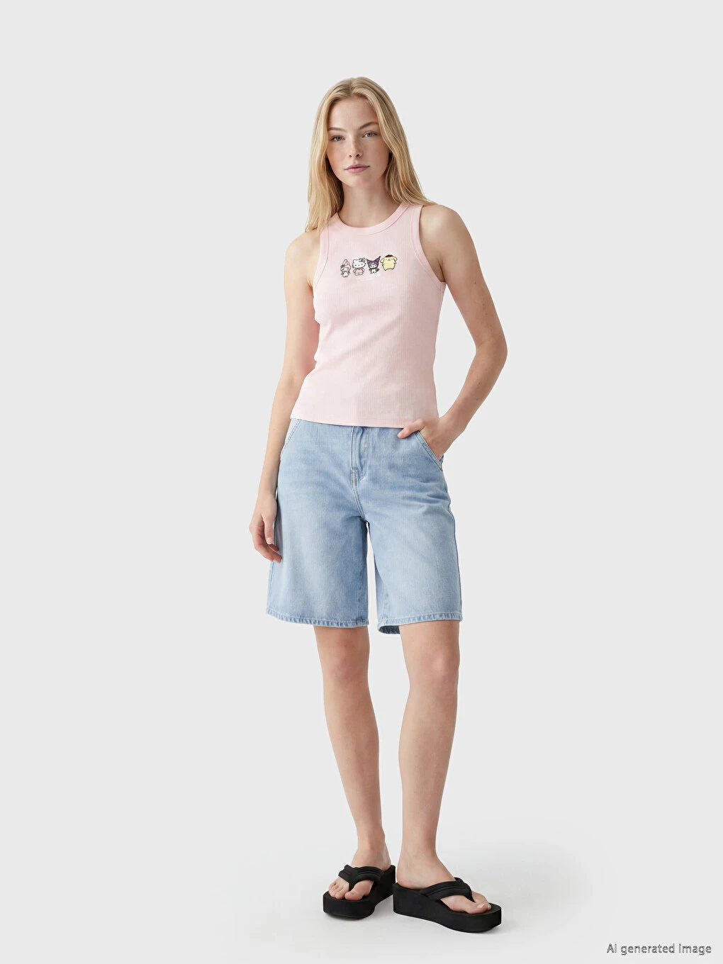 XSIDE Okrugli Izrez Hello Kitty Štampana Ženska Top Majica
