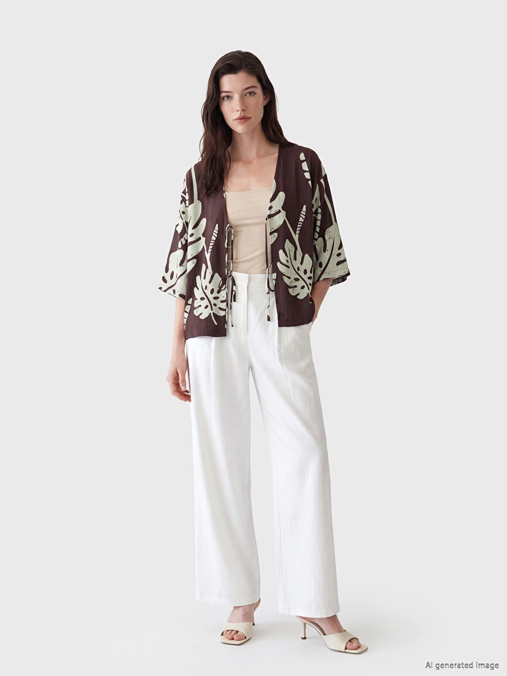 LCW Comfort Bluza Sa V Izrezom I Uzorkom