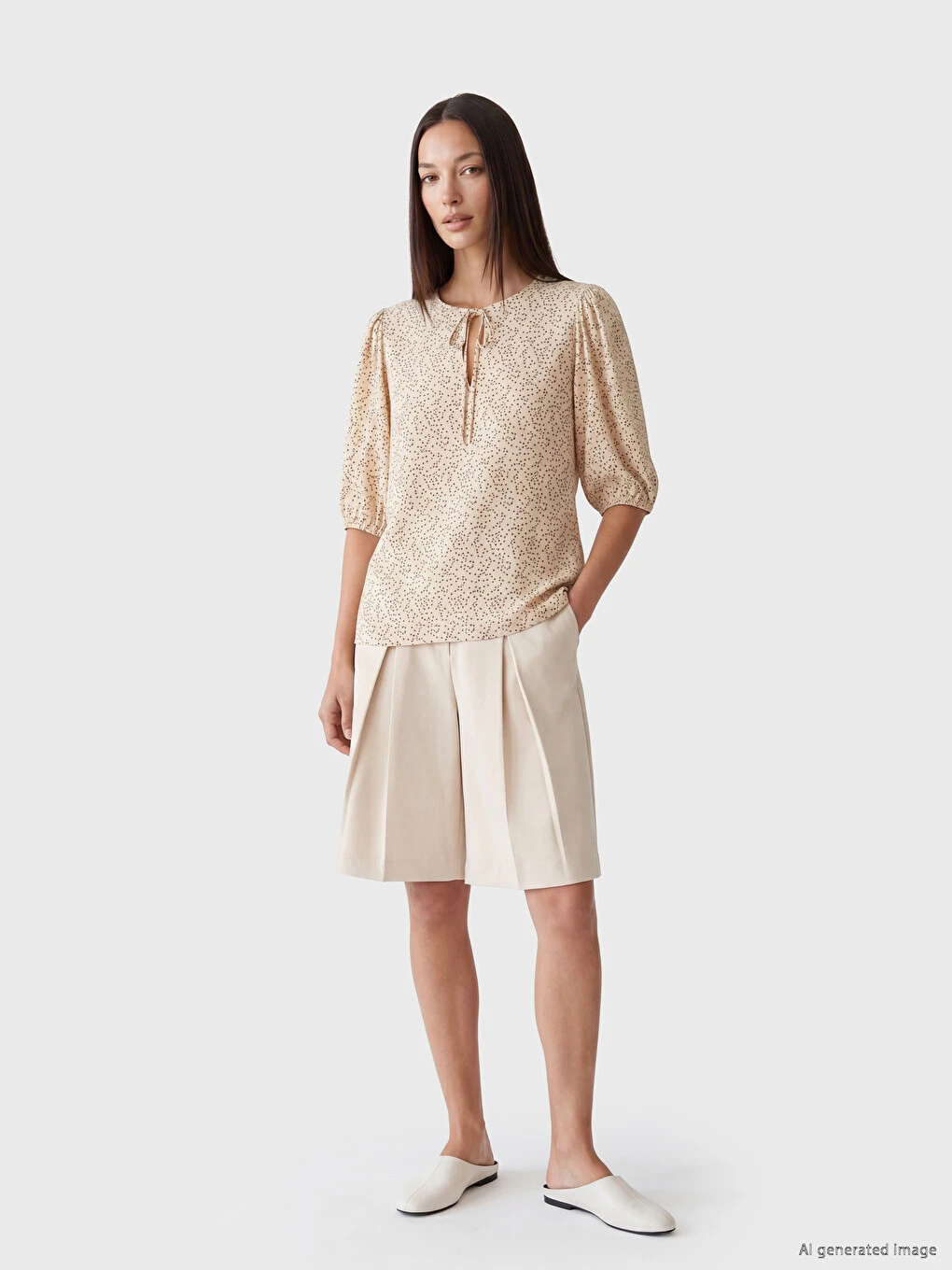 LCW EVERYDAY Bluza Sa Tufnicama I Kragnom Na Vezanje