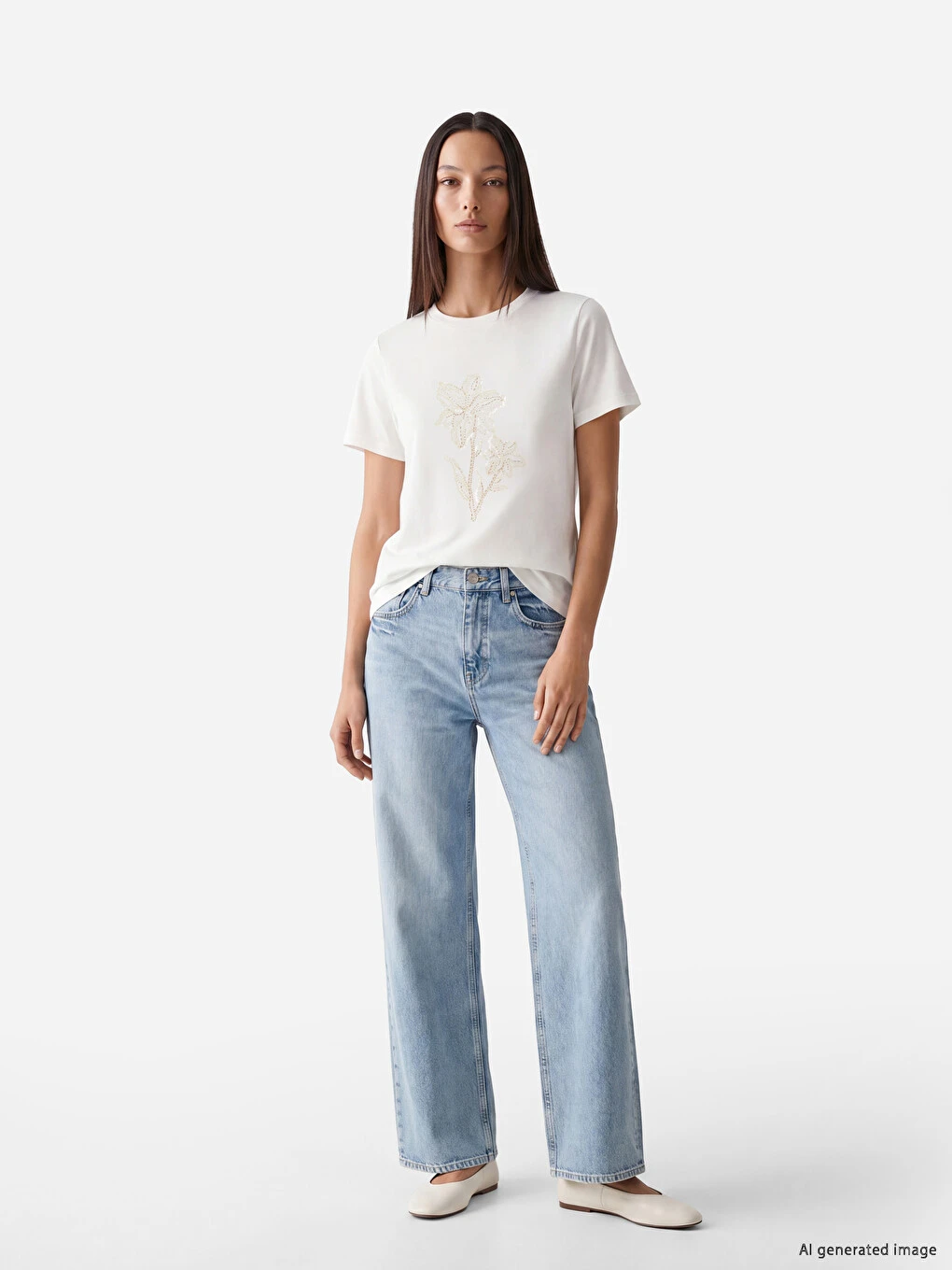 LCW EVERYDAY Okrugli Izrez Ukrašena Bluza