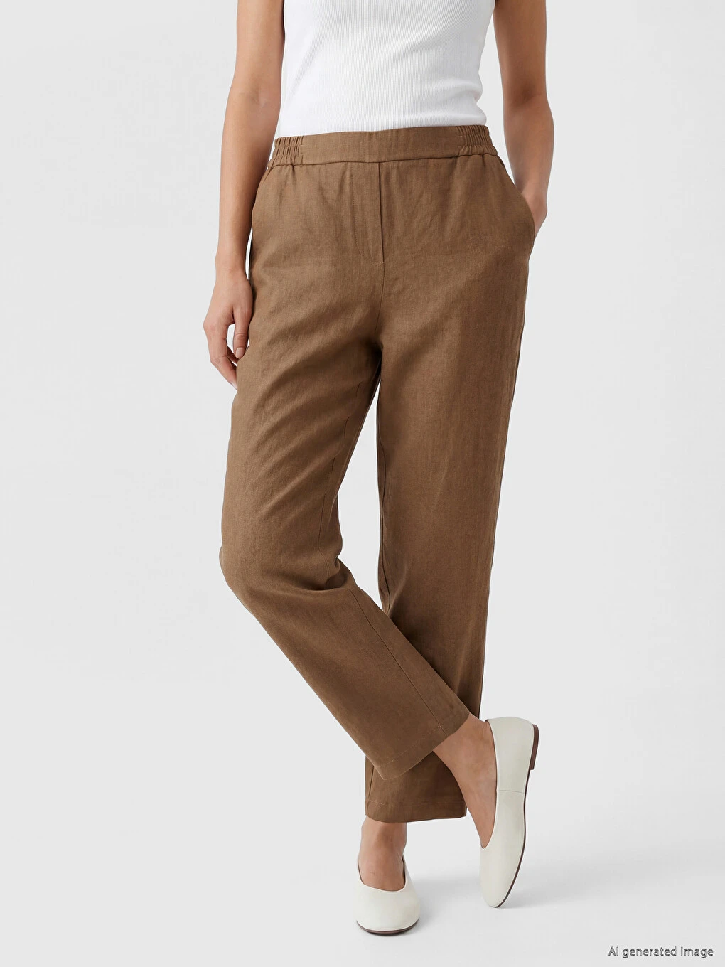 LCWAIKIKI Classic Šargarepa Fit Ženske 100% Lanene Pantalone