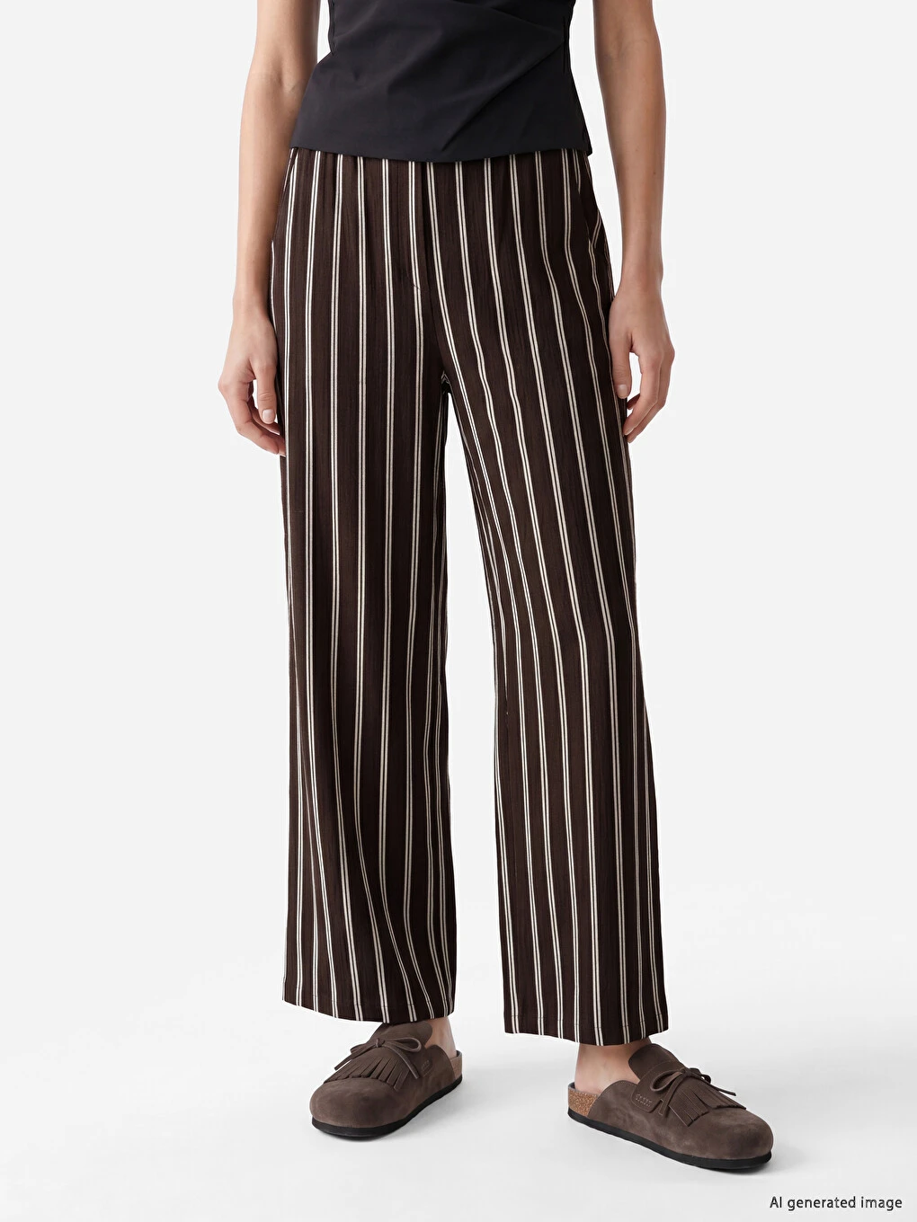 LCW EVERYDAY Elastični Struk Prugaste Ženske Pantalone