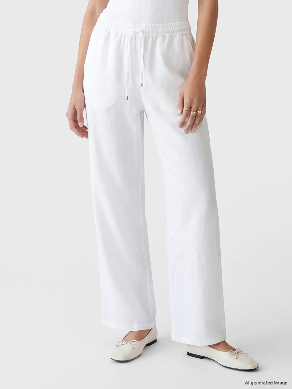 XSIDE Elastični Struk Ženske 100% Lanene Pantalone