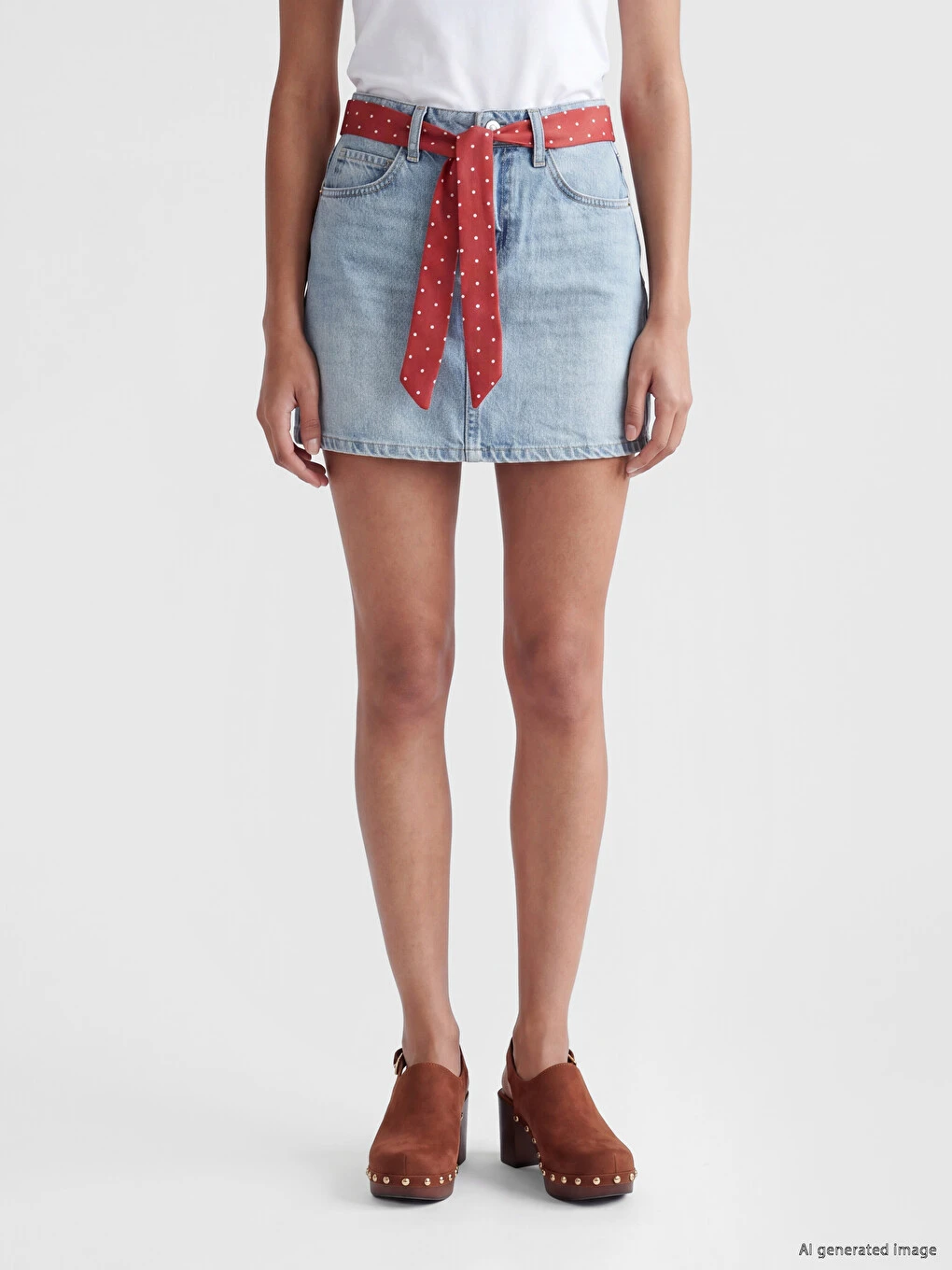 XSIDE Slim Fit Teksas Mini Suknja Sa Kaišem