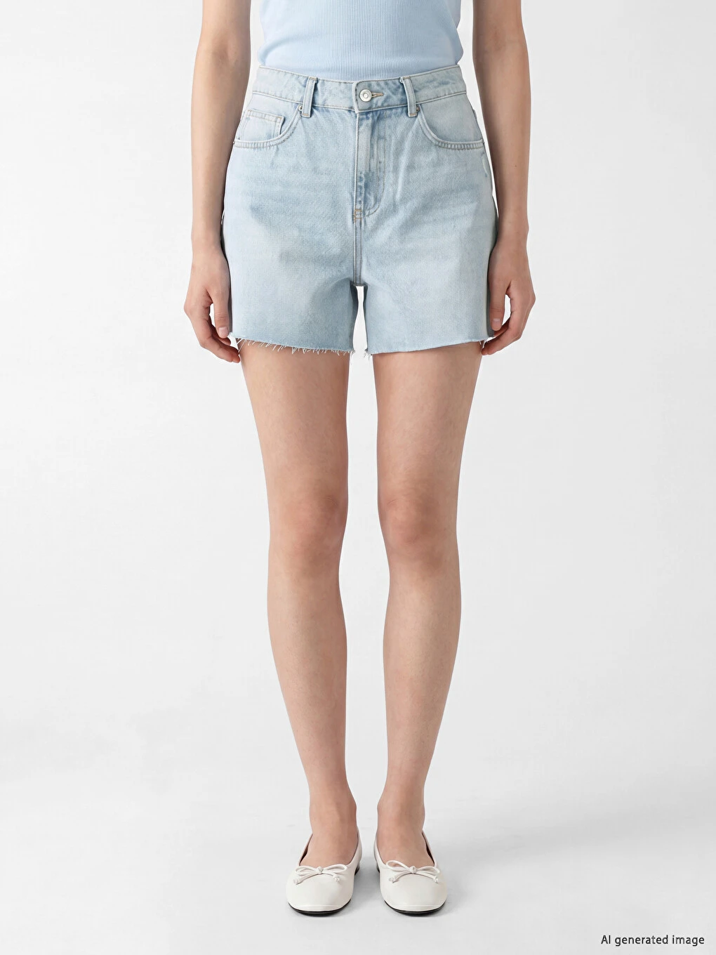 XSIDE Ženski Teksas Šorts Sa Visokim Strukom Mom Fit Kroja