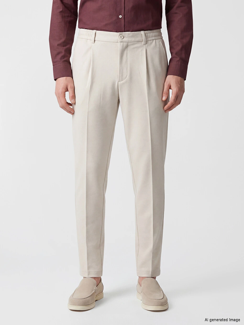 SOUTHBLUE Regular Fit Elastični Struk Plisirane Muške Pantalone