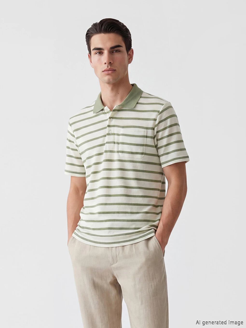 LCWAIKIKI Classic Muška Prugasta Polo Majica
