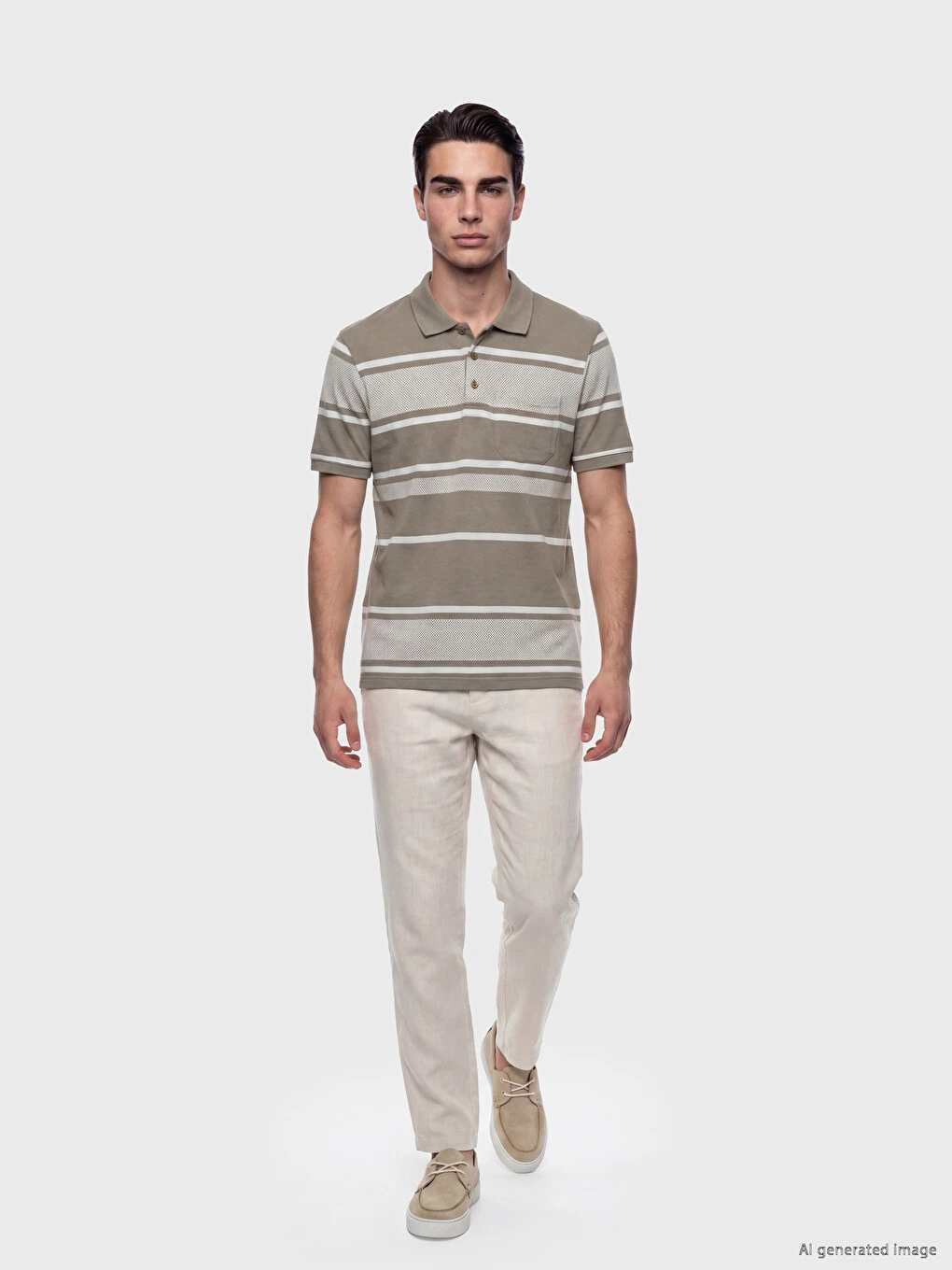 LCWAIKIKI Classic Polo Kragna Prugasta Muška Majica