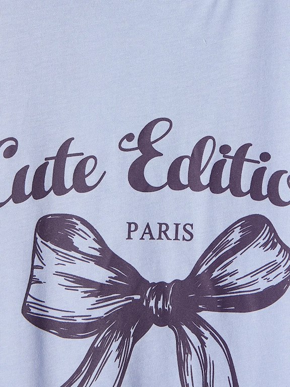 LCW Kids Majica Za Devojčice Okruglog Izreza Sa Paris Printom