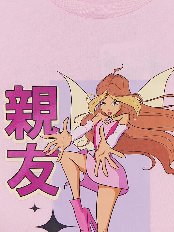 LCW Kids Okrugli Izrez Winx Club Štampana Devojačka Majica