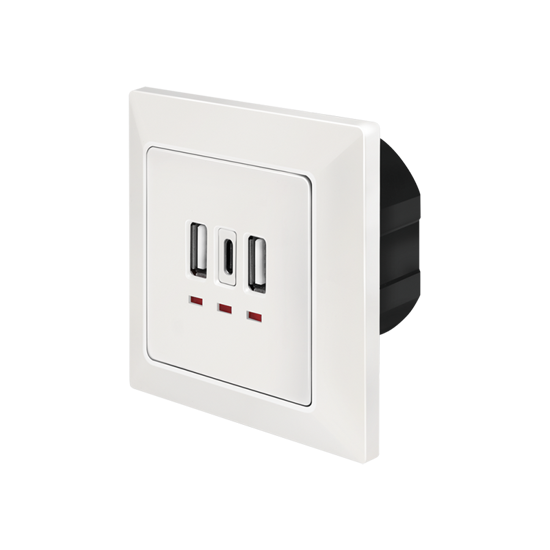 Logilink uzidna utičnica, 2 USB-A, 1 USB-C