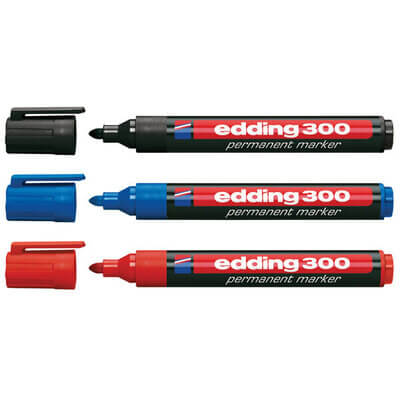Permanent marker Edding 300 crveni obli vrh