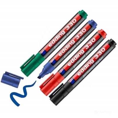 Permanent marker Edding crni 330 kosi vrh