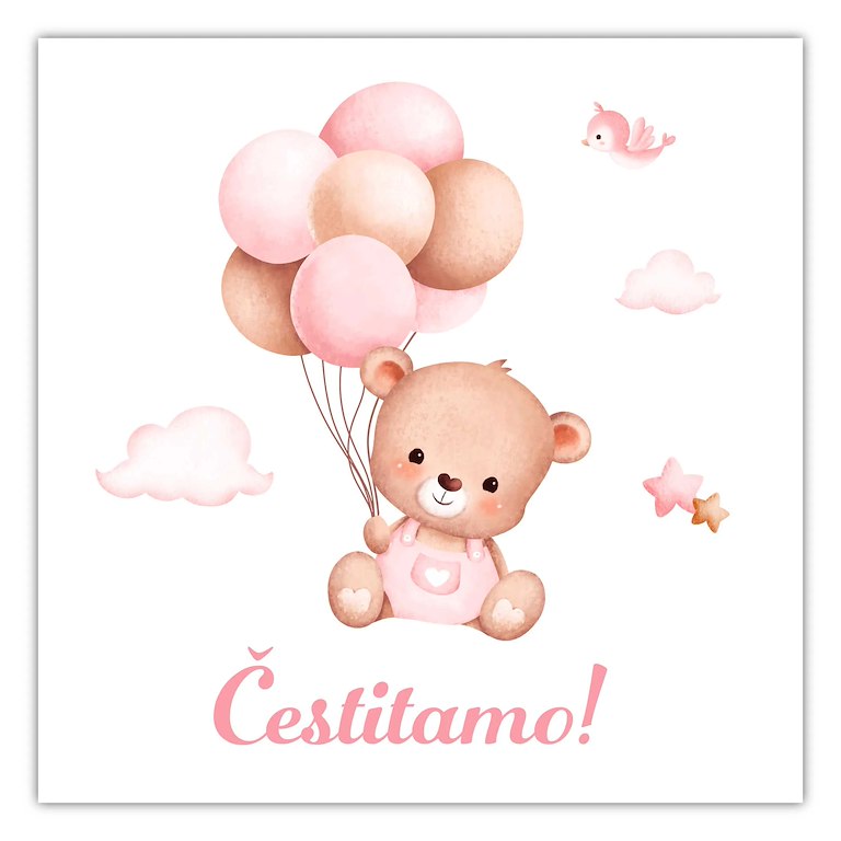 E-Gift kartica ČESTITAMO Beba devojčica 3000