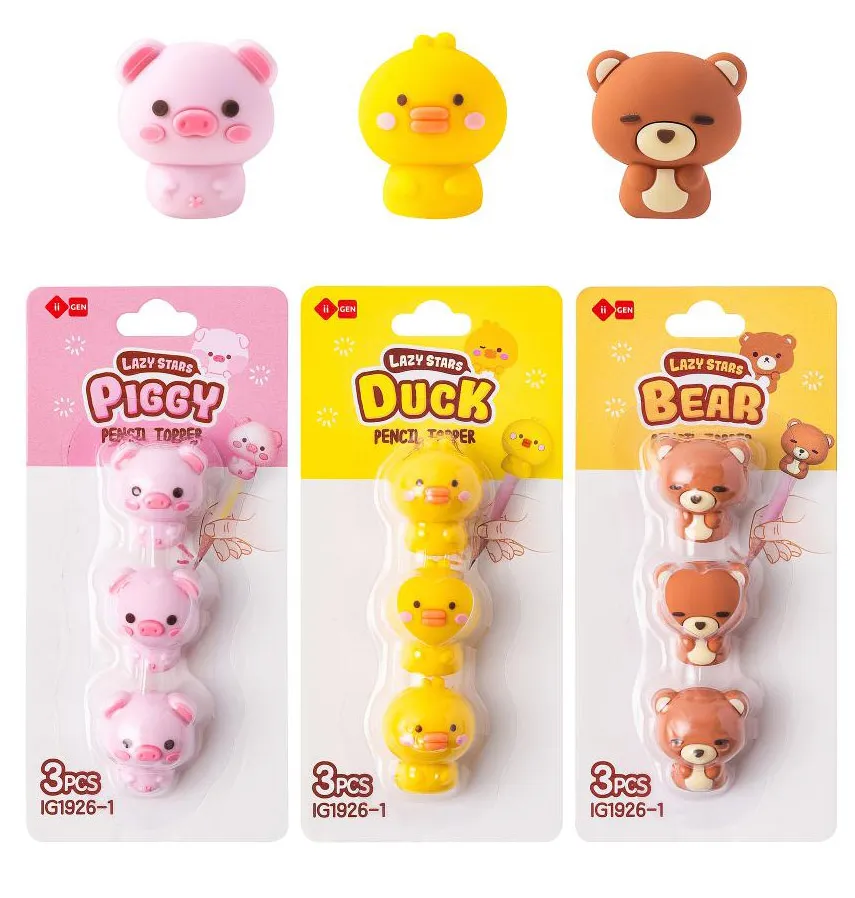 Ukras za olovku PENCIL TOPPER Prase, Patkica, Meda (više vrsta)