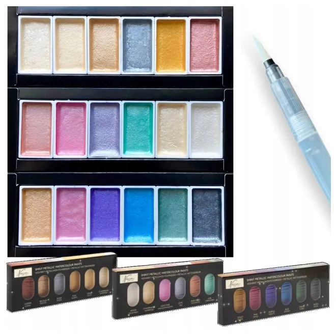 Set akrilnih boja 6 kom + četkica / TRI VRSTE